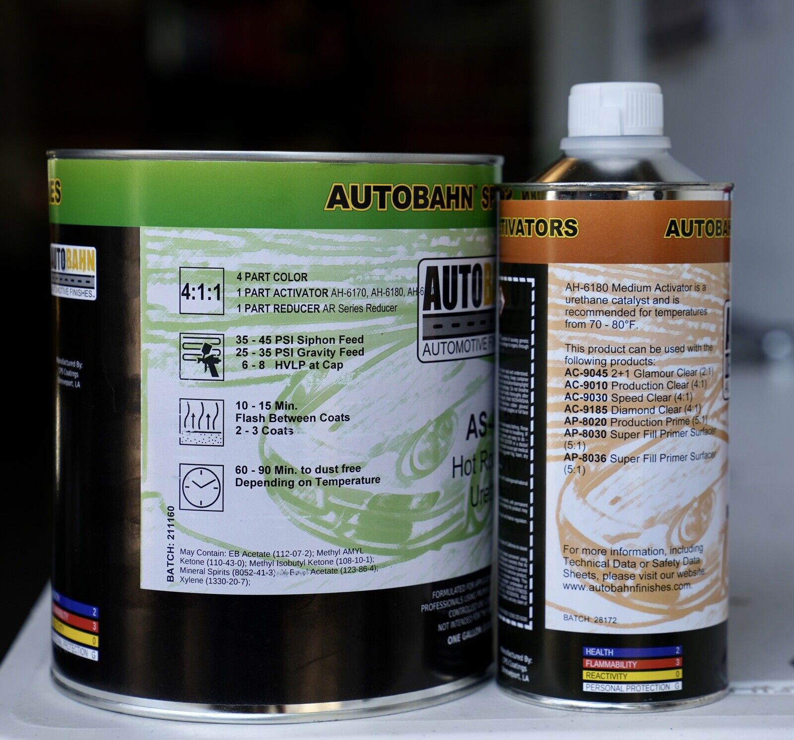 AutoBahn CPS Hot Rod Urethane Black Paint Gallon 4:1:1 Hardener Kit ...