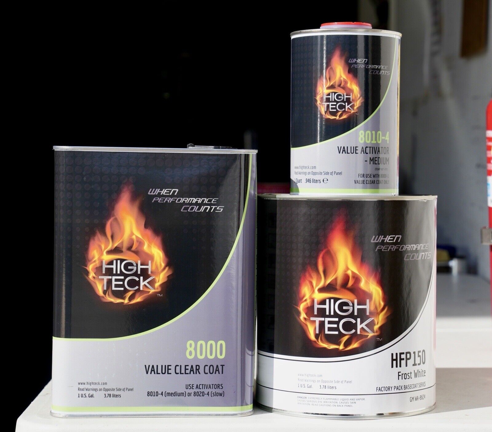 High Teck Frost Gm 8624 White Basecoat Paint & Clearcoat Gallon Kit ...