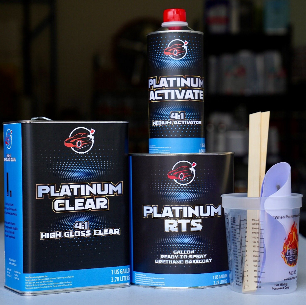 GM Galaxy Silver 519F Basecoat Ready to Spray + High Gloss Clear Coat ...